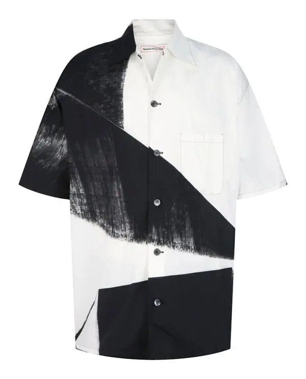 Alexander McQueen Brushstroke Print Hawaiian Shirt