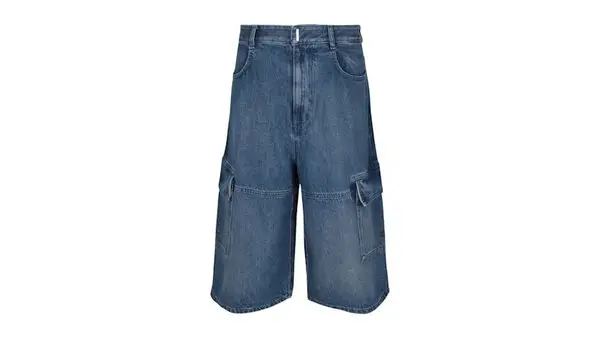 Givenchy Cutted Denim Cargo Shorts