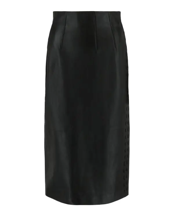 Alexander McQueen Leather Pencil Skirt