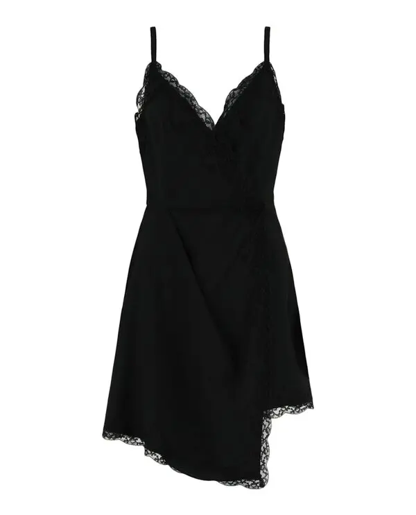 Alexander McQueen Lace Trim Asymmetrical Mini Dress