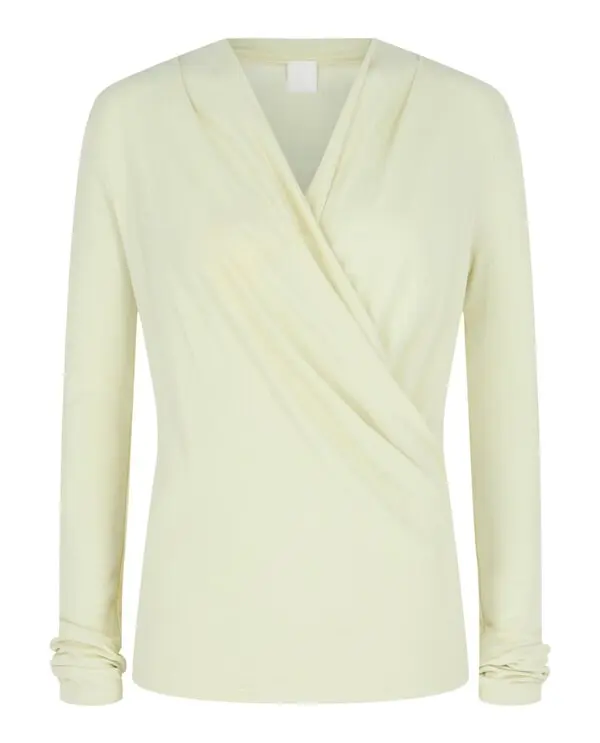 Givenchy Draped Plunge Long Sleeve Top