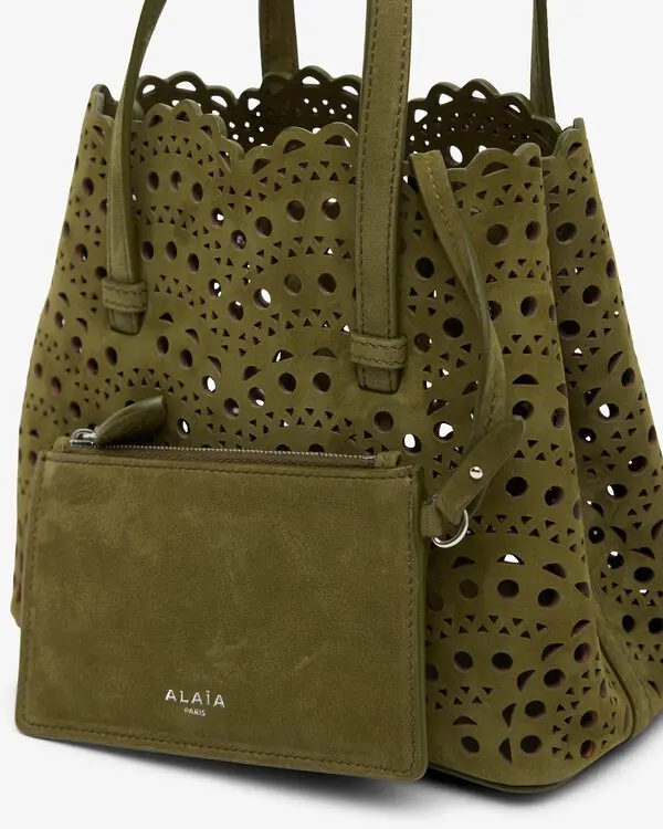 Alaïa Mina 20 Camouflage Suede Tote Bag