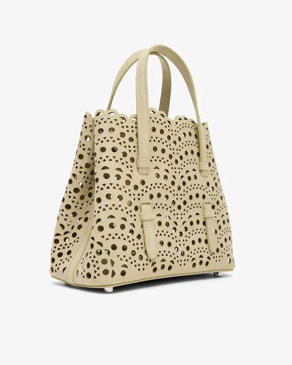 Alaïa Mina 20 Amande Suede Tote Bag