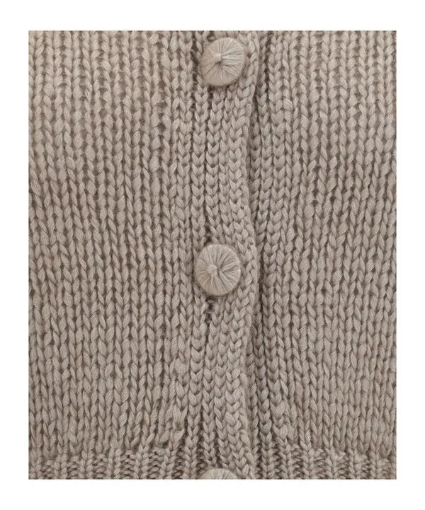 FORTE_FORTE Chunky Knit Buttoned Cardigan - Nude