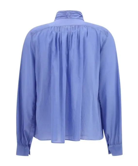 FORTE_FORTE Pleated High Neck Long Sleeve Blouse
