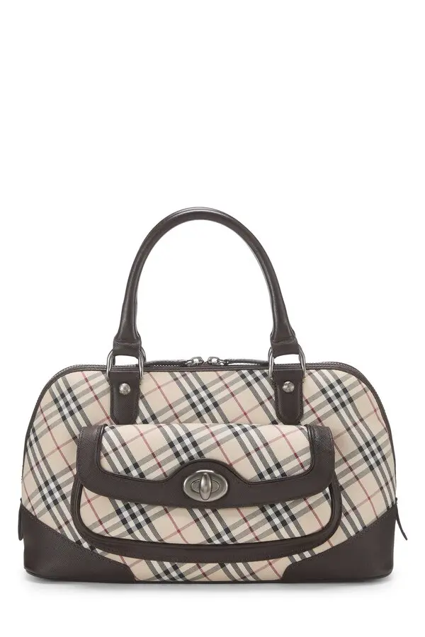 Burberry Jacquard Check Turnlock Dome Handbag