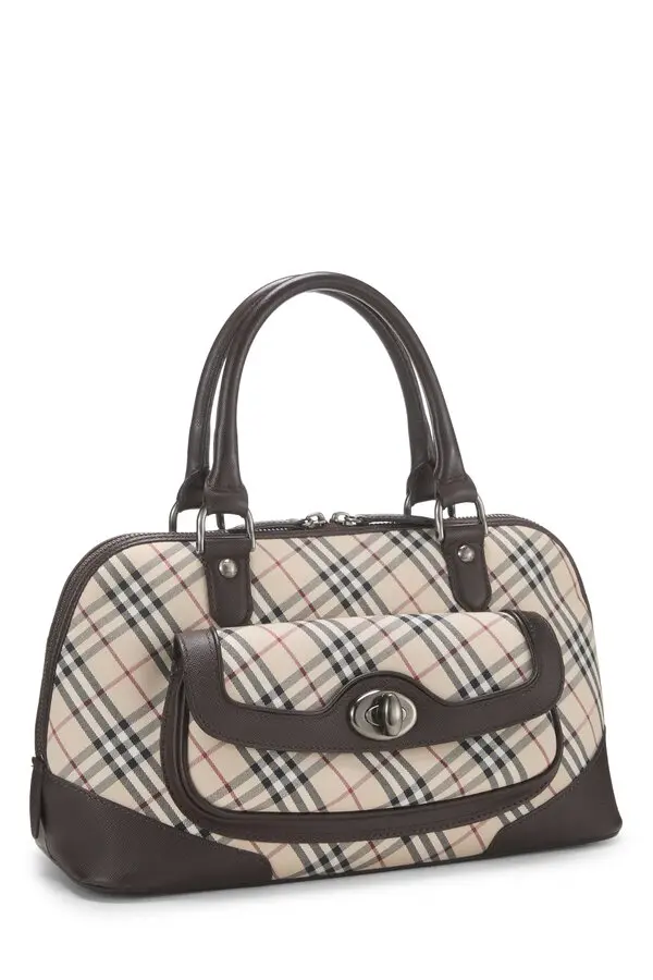 Burberry Jacquard Check Turnlock Dome Handbag