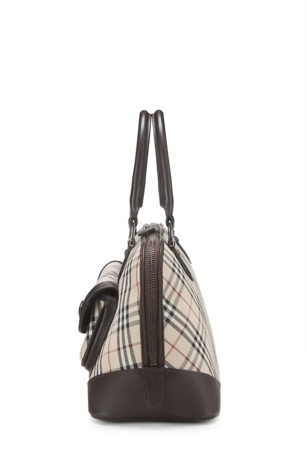 Burberry Jacquard Check Turnlock Dome Handbag