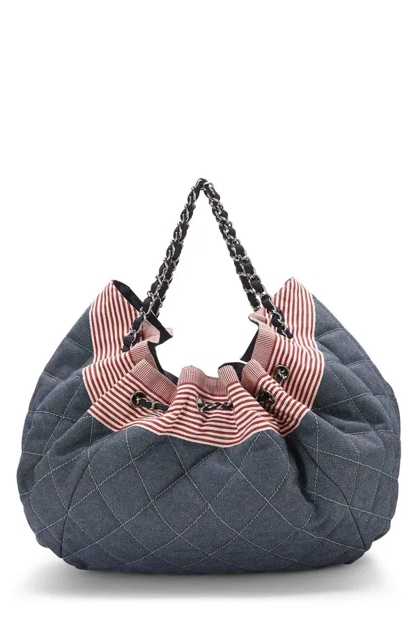 Chanel Quilted Denim Coco Cabas Spirit Tote