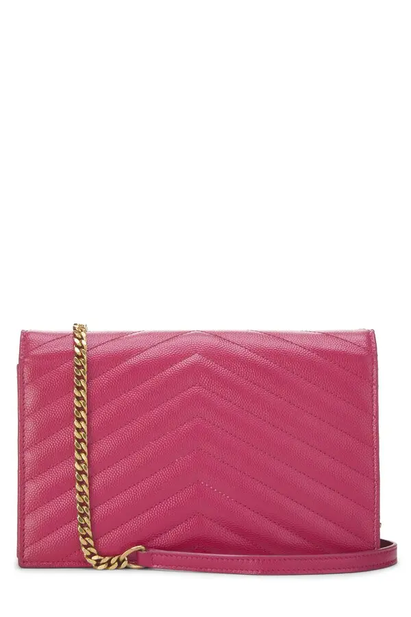 Saint Laurent Grained Calfskin Envelope Wallet On Chain