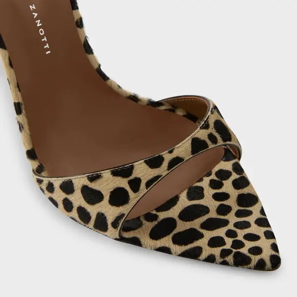 GIUSEPPE ZANOTTI Leopard Print Pony Hair Stiletto Sandals