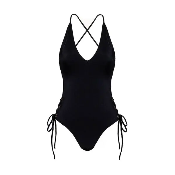 CHERINA BEACHWEAR LLC Ibiza One-piece Swimsuit With Side Ties - Black