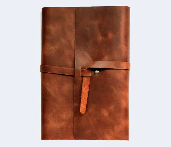 ROARCRAFT Handmade Leather Book Cover - Brown