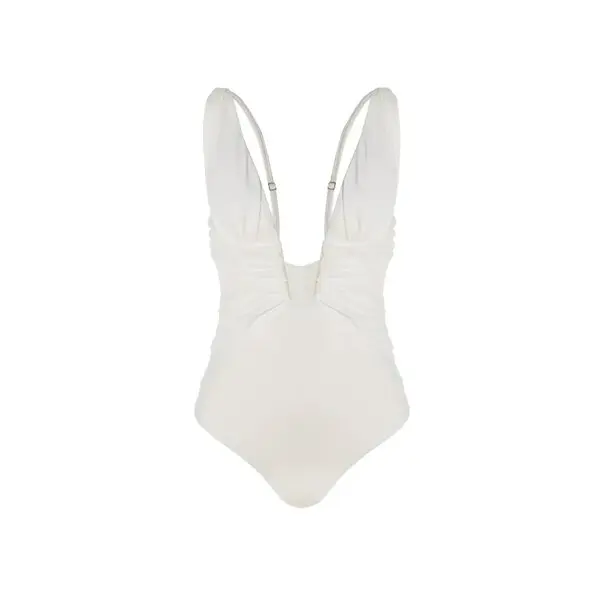 CHERINA BEACHWEAR LLC Faira Ruched Plunge One-piece Swimsuit