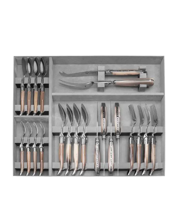 LAGUIOLE Horn Stainless Steel 22-piece Cutlery Set