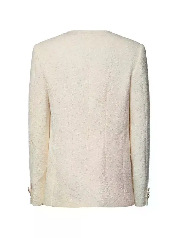 Alessandra Rich Bouclé Jacket With Bow Detail