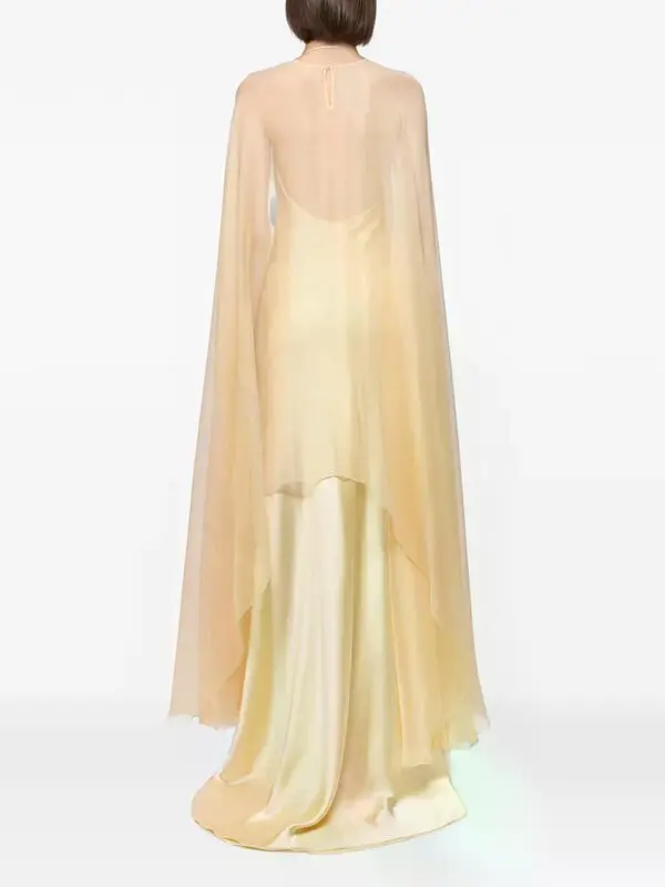 ATU BODY COUTURE Satin-finish Silk-cape Slip Maxi Dress - Neutrals