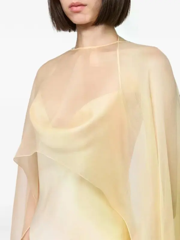 ATU BODY COUTURE Satin-finish Silk-cape Slip Maxi Dress - Neutrals