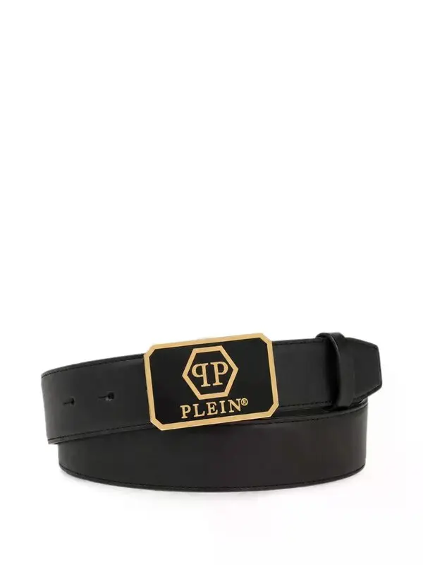 Philipp Plein Leather Belt With Hexagon Buckle