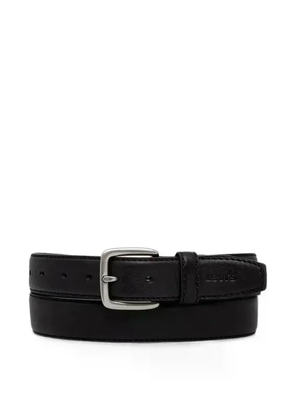 LEVI'S Finn Feather Edge Logo-embossed Leather Belt - Black