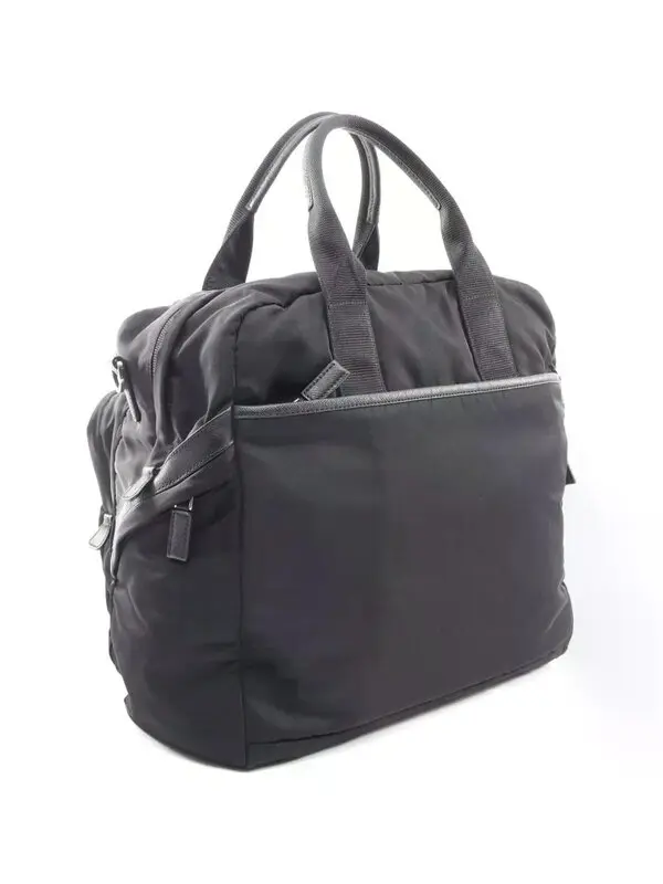 Prada 2000s Saffiano Leather Trim Duffel Bag