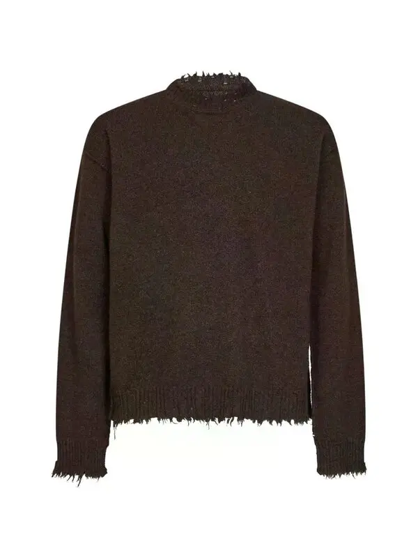 UMA WANG Distressed-effect Frayed-hem Sweater