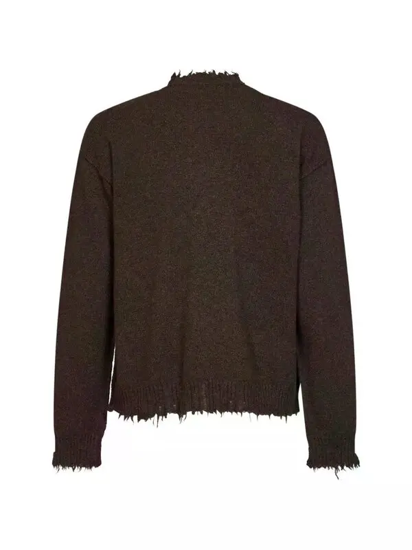 UMA WANG Distressed-effect Frayed-hem Sweater