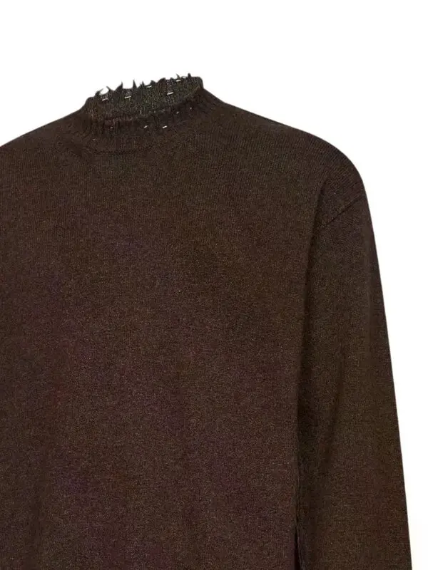 UMA WANG Distressed-effect Frayed-hem Sweater