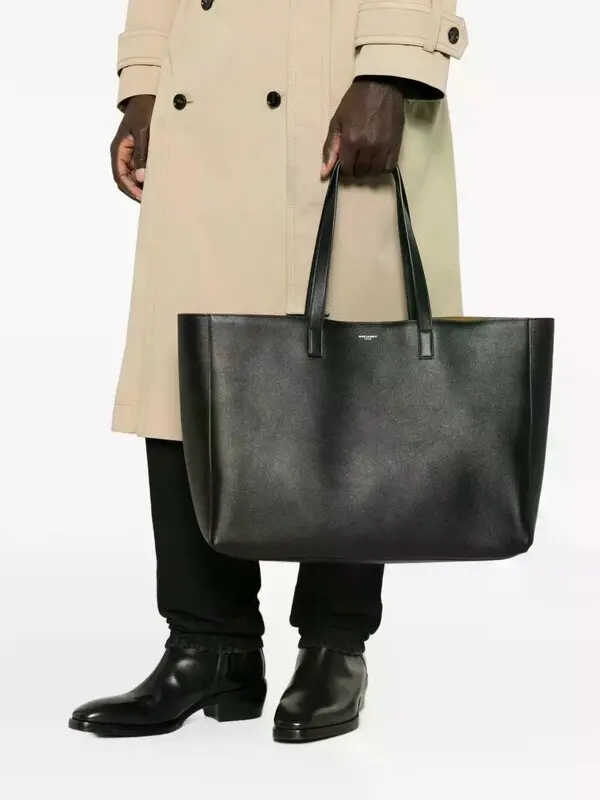 Saint Laurent Logo-stamp Leather Tote Bag