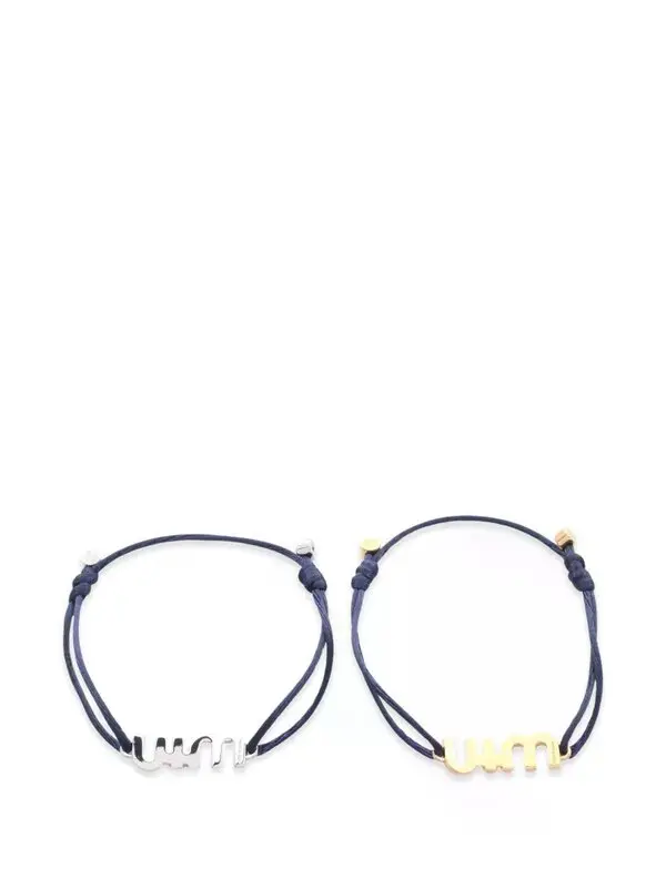Miu Miu Set Of 2 Logo Plaque Bracelets