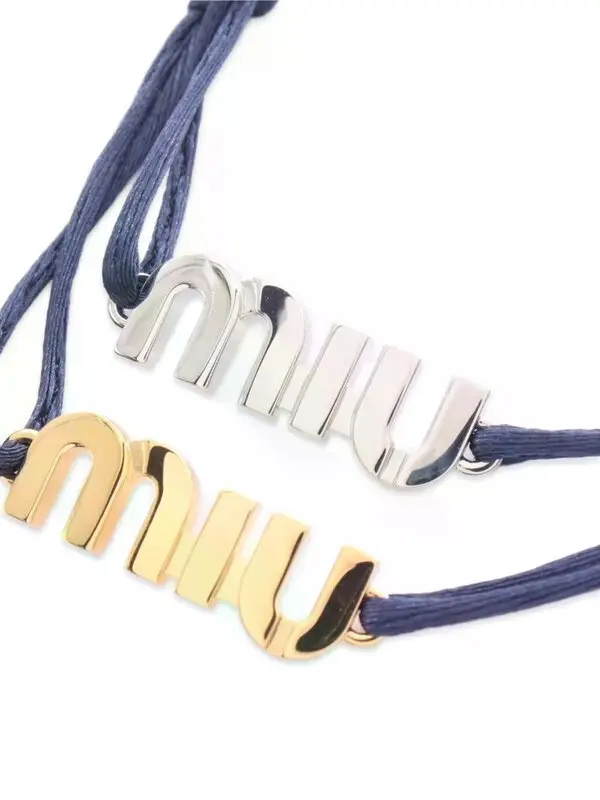 Miu Miu Set Of 2 Logo Plaque Bracelets