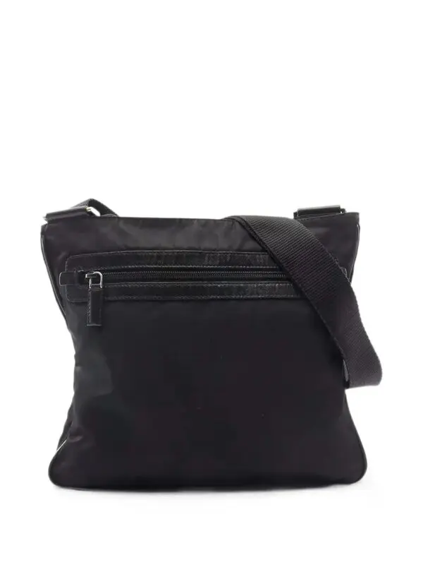 Prada 2000s Triangle Logo Saffiano Leather Shoulder Bag