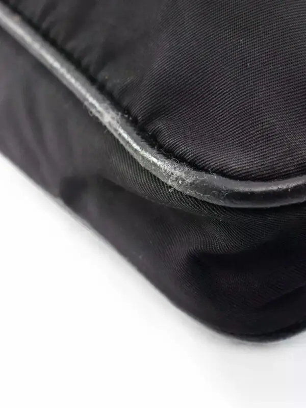 Prada 2000s Triangle Logo Saffiano Leather Shoulder Bag