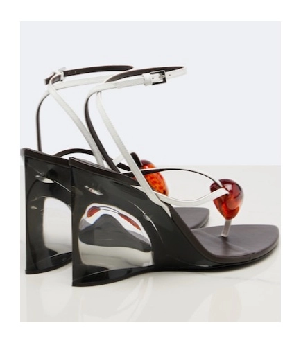 Alaïa Invisible Patent Leather Thong Sandals