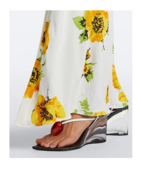 Alaïa Invisible Patent Leather Thong Sandals