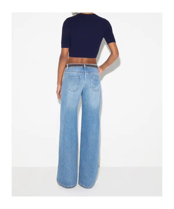 Elisabetta Franchi Knit Cropped Top With Jewel Details - Midnight Blue
