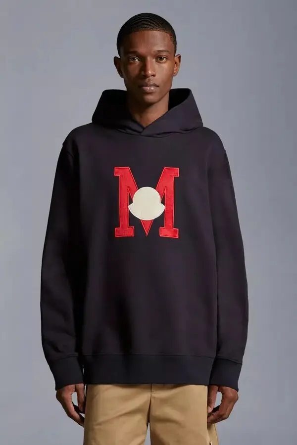 Moncler Logo Embroidered Long Sleeve Hoodie