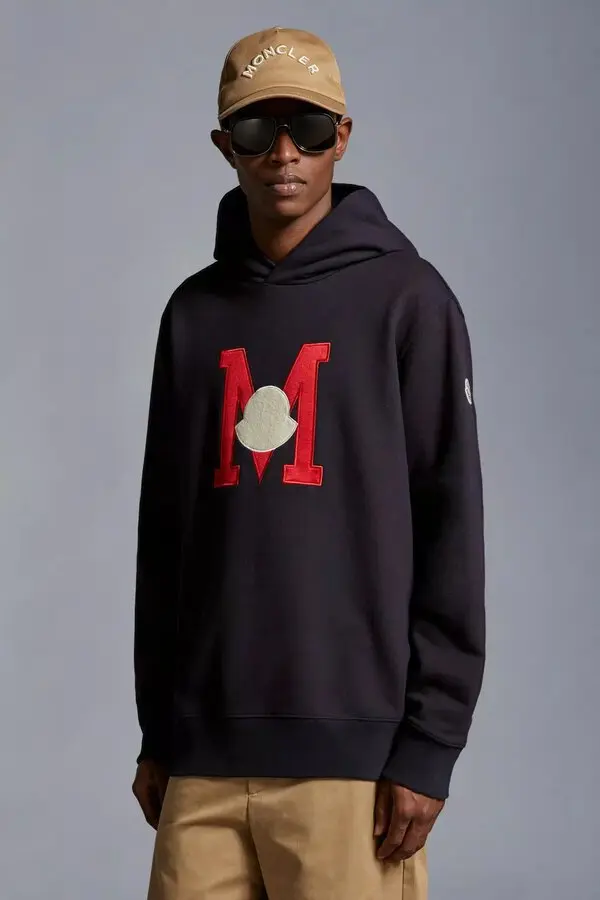 Moncler Logo Embroidered Long Sleeve Hoodie