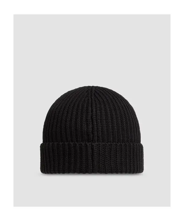 Moncler Logo Patch Ribbed Beanie