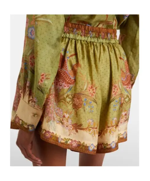 Zimmermann Indra Printed Silk Shorts