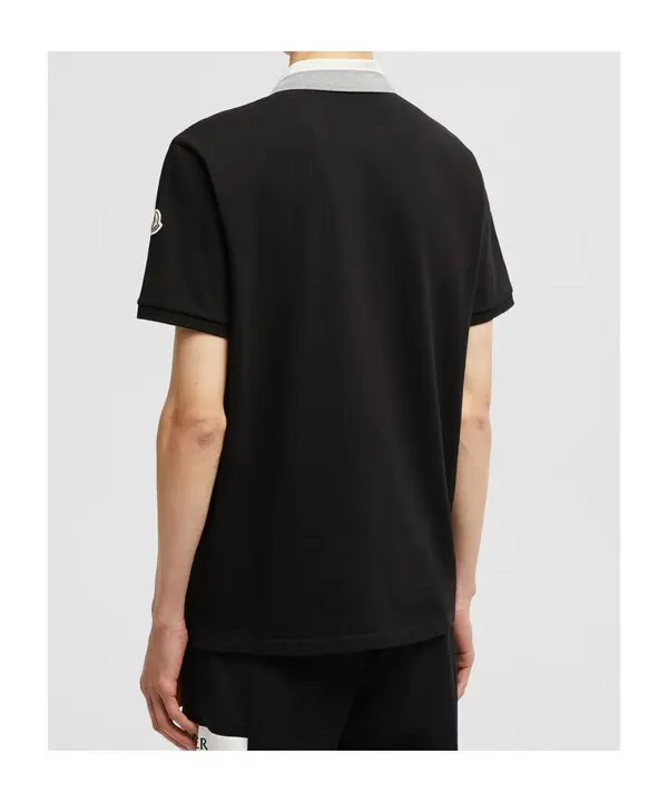 Moncler Logo Embroidered Short Sleeved Polo Shirt