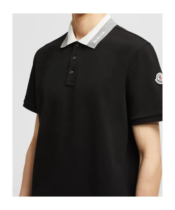 Moncler Logo Embroidered Short Sleeved Polo Shirt