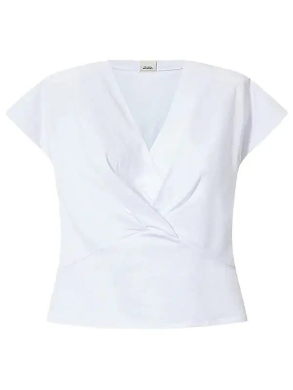 Isabel Marant Étoile Nadrine Draped Cotton Jersey T-shirt - White