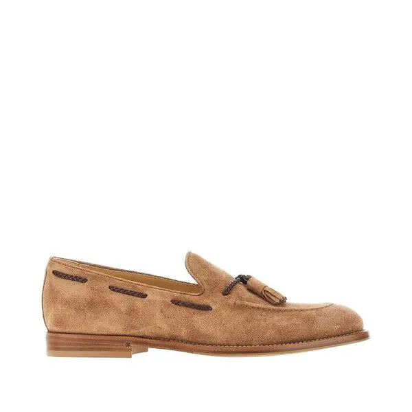 Brunello Cucinelli Suede Leather Tassel Loafers - Brown