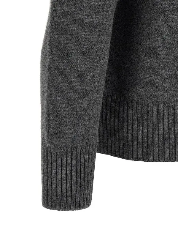 AMI Paris De Coeur Crewneck Sweater - Gray