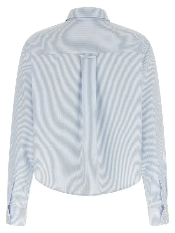 AMI Paris De Coeur Striped Cropped Shirt