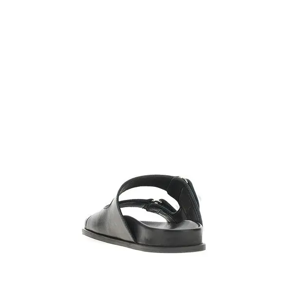 JIMMY CHOO Fayence Leather Double Strap Sandals With Pearl Detail