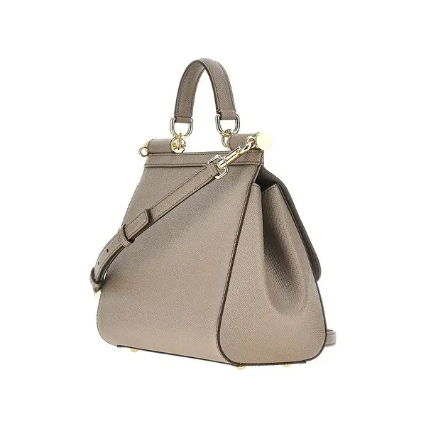 Dolce & Gabbana Dauphine Leather Large Sicily Bag - Gray