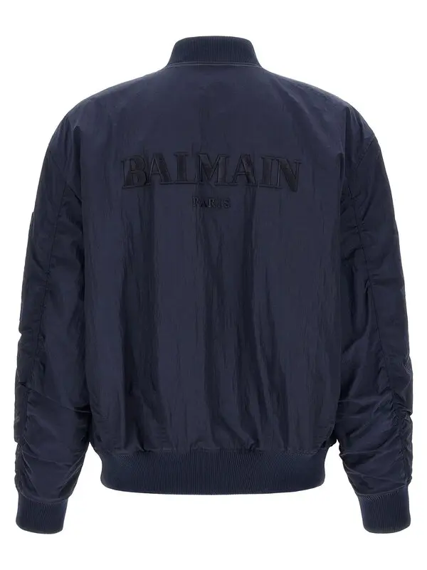 Balmain Logo Embroidery Bomber Jacket