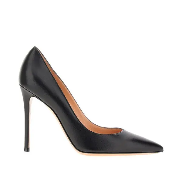 GIANVITO ROSSI Nappa Leather Stiletto Pumps - Black